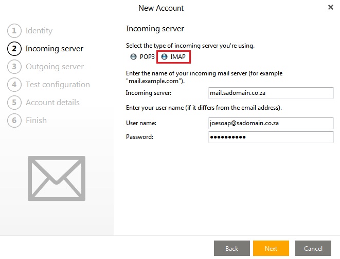 EM Client v7 - Creating an IMAP Account - Knowledgebase - SA Domain ...